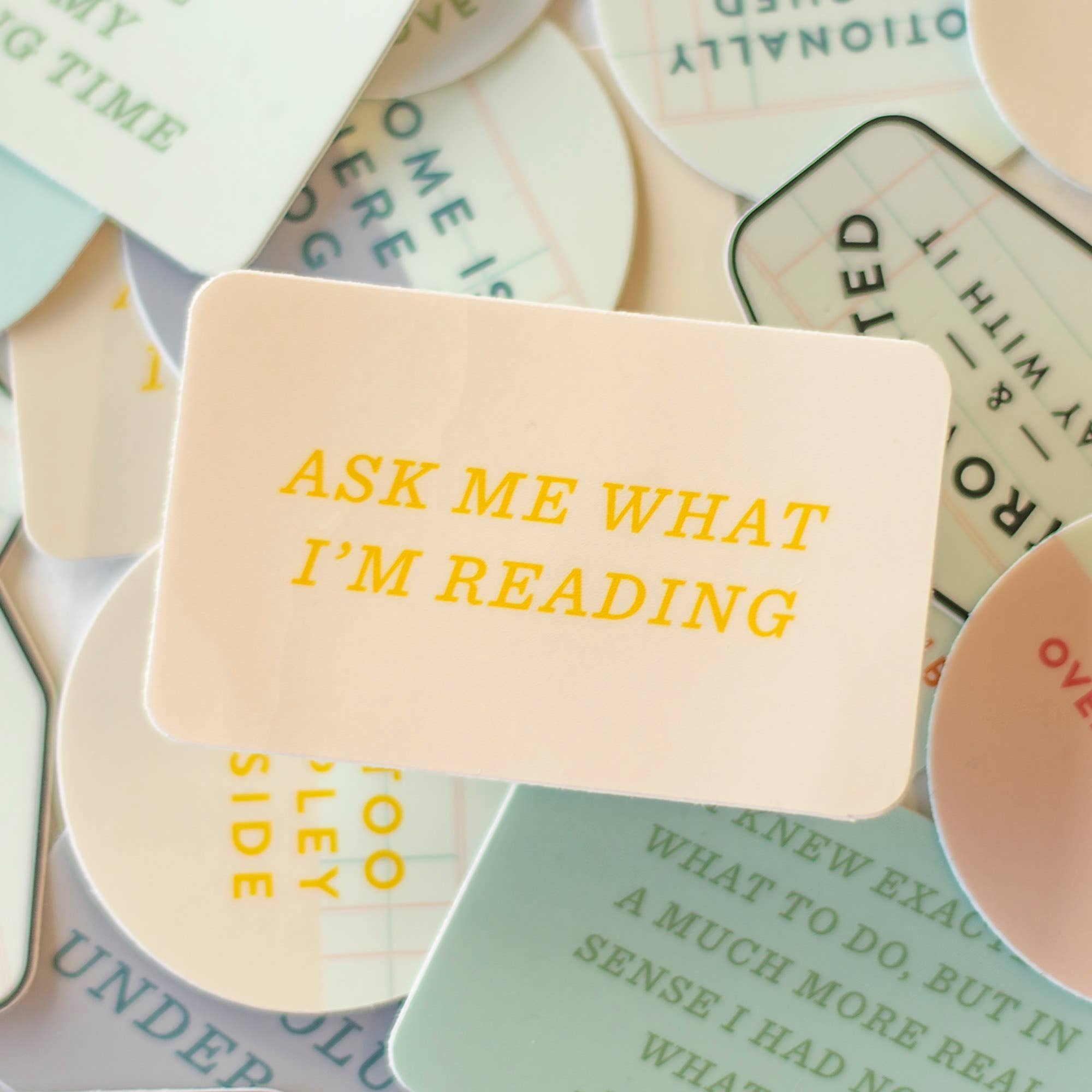 Ask Me What I'm Reading Sticker – The Bookshelf